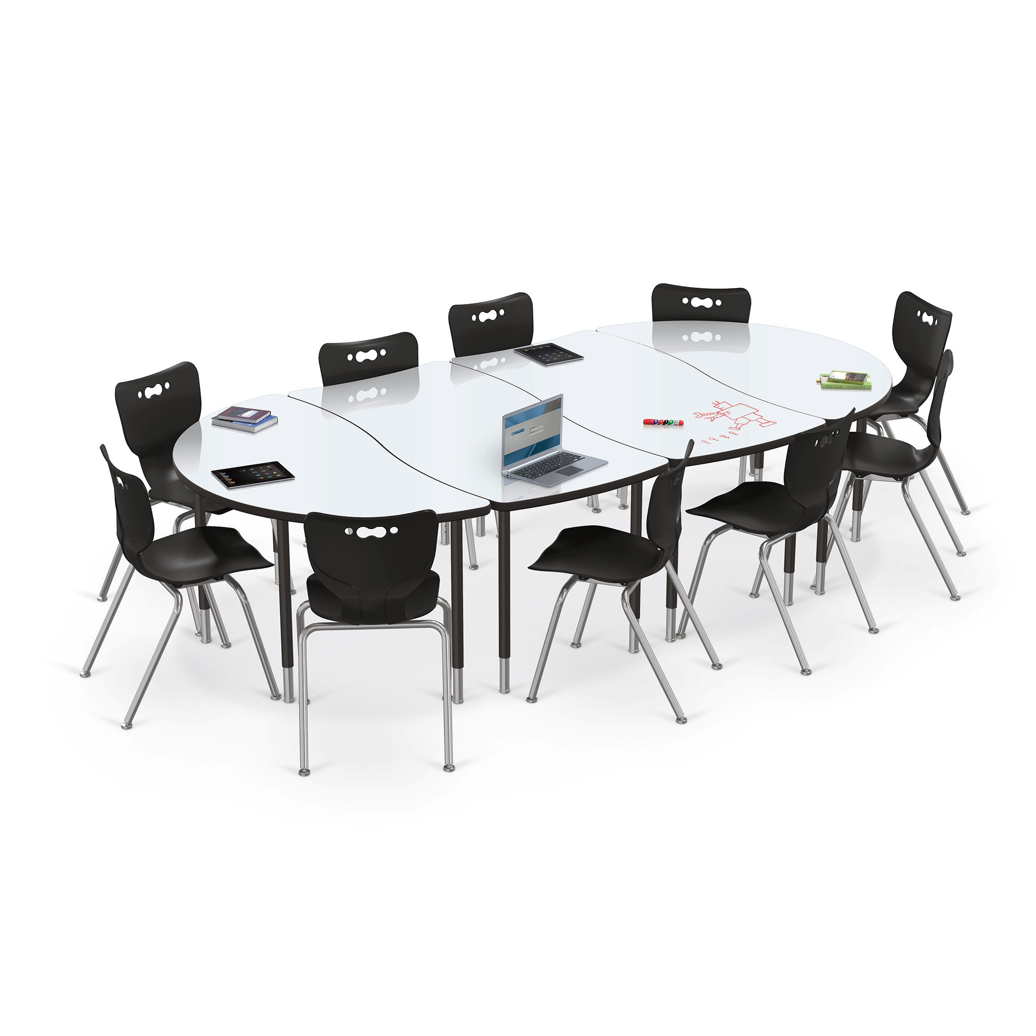 MooreCo Hierarchy Creator HPL Whiteboard Half Circle Activity Table ...