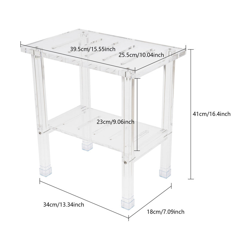 Wrought Studio™ Cute Acrylic Clear Transparent Bathroom Shower Stool ...