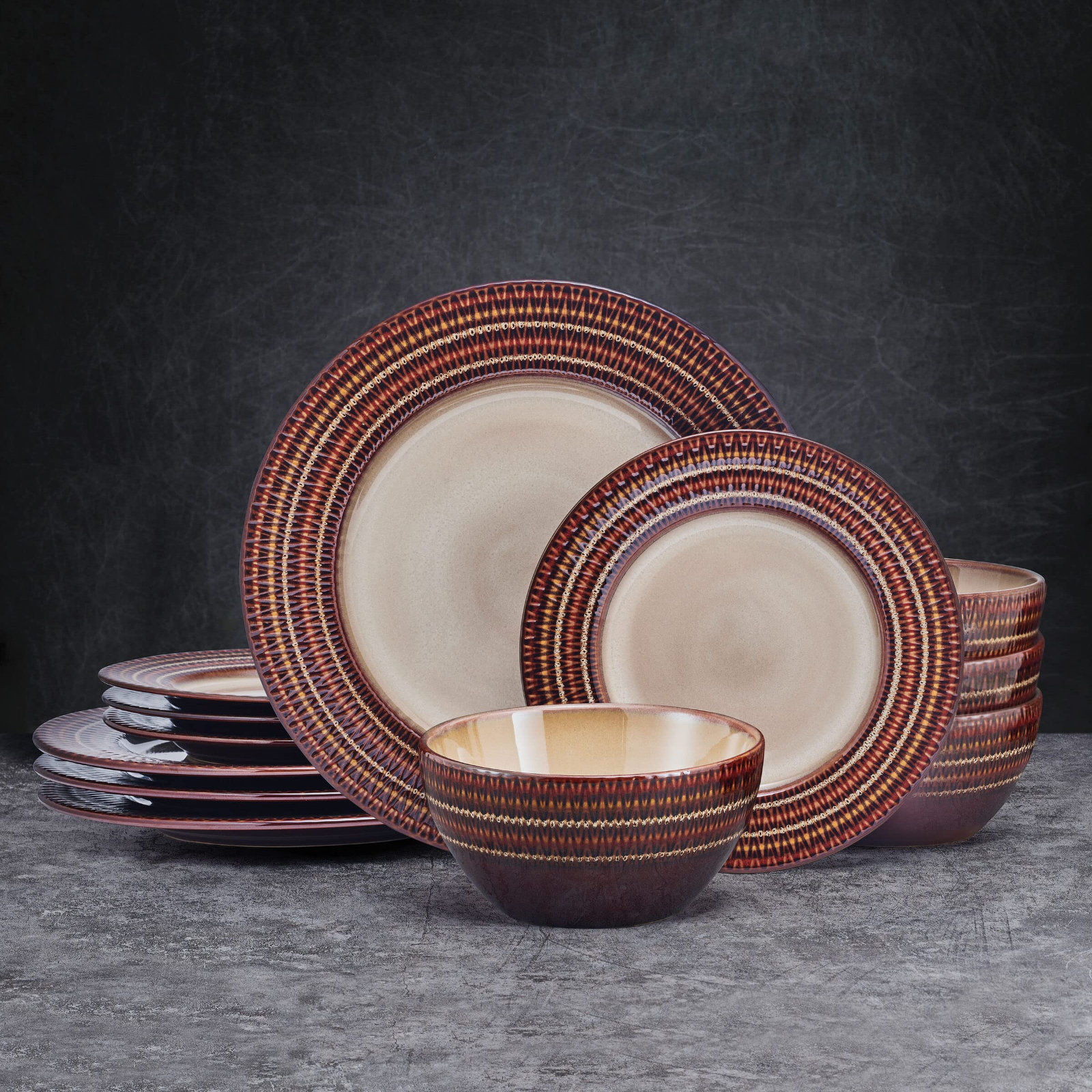 Dakota Fields Dajae Stoneware Dinnerware - Service for 4 | Wayfair