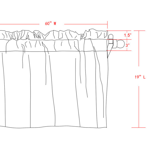 Home Soft Things Linen Scalloped 60'' Window Valance & Reviews | Wayfair