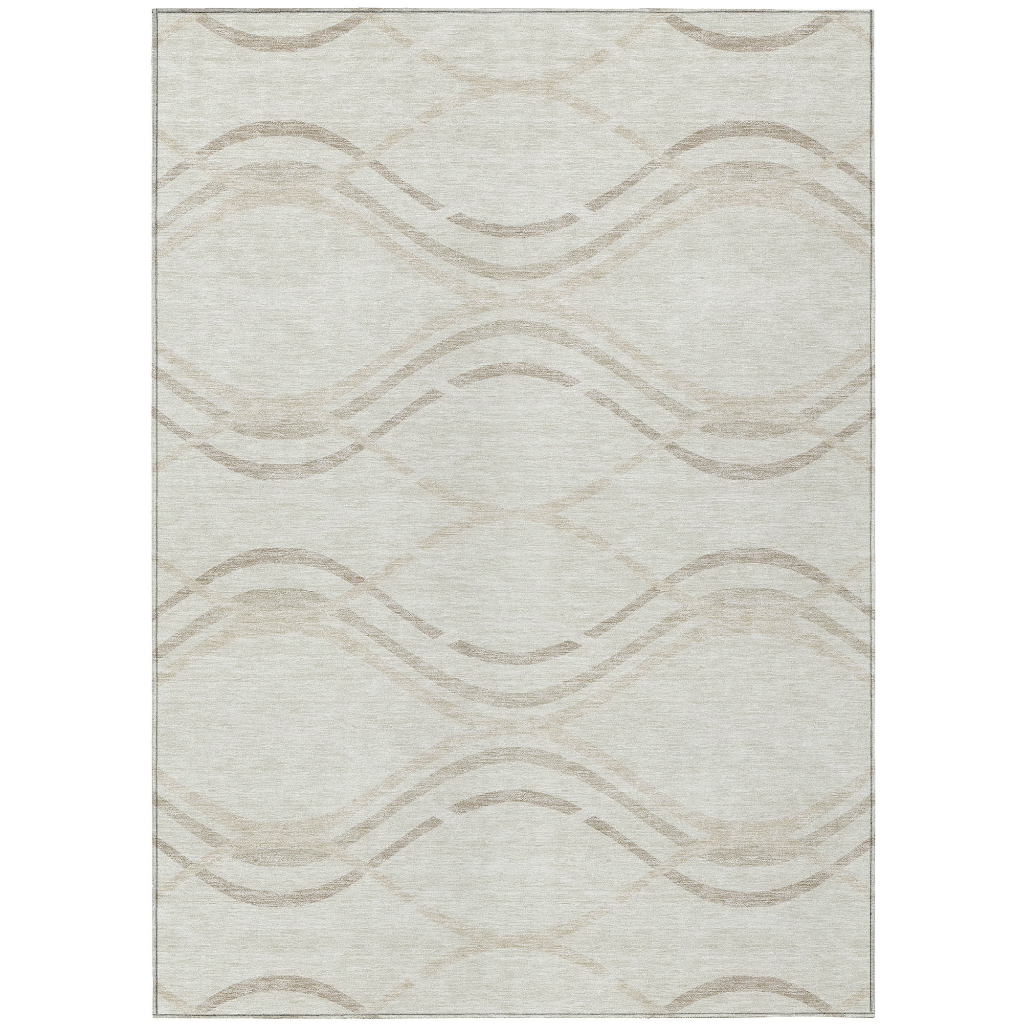 HomeRoots 10' X 14' Ivory Beige And Taupe Abstract Washable Indoor ...