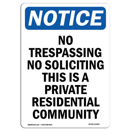 SignMission No Trespassing No Soliciting This Sign | Wayfair