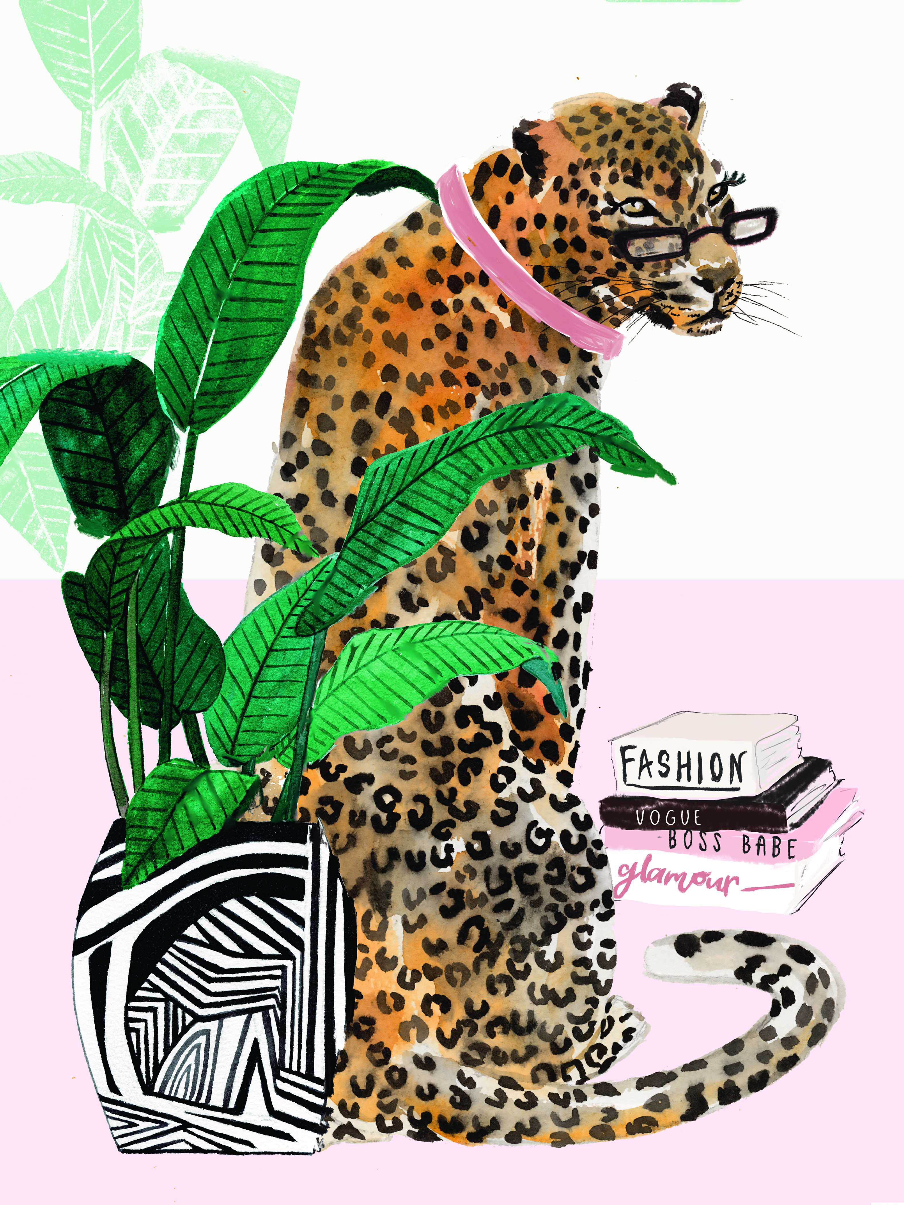 Bungalow Rose Glam Cheetah With Plant And Books - Wayfair Canada