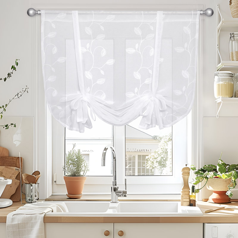 Winston Porter Rod Pocket Sheer Window Valance & Reviews | Wayfair