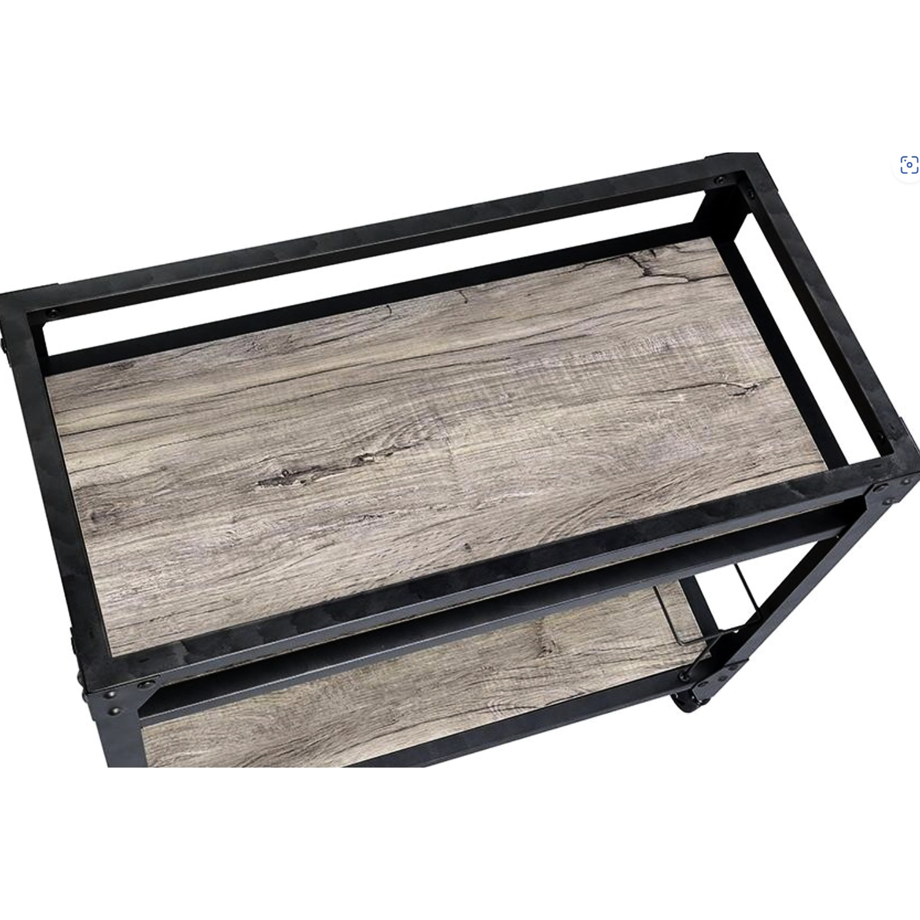 Mercer41 Charcoal Serving Cart With Rustic Oak Details - Spacious ...