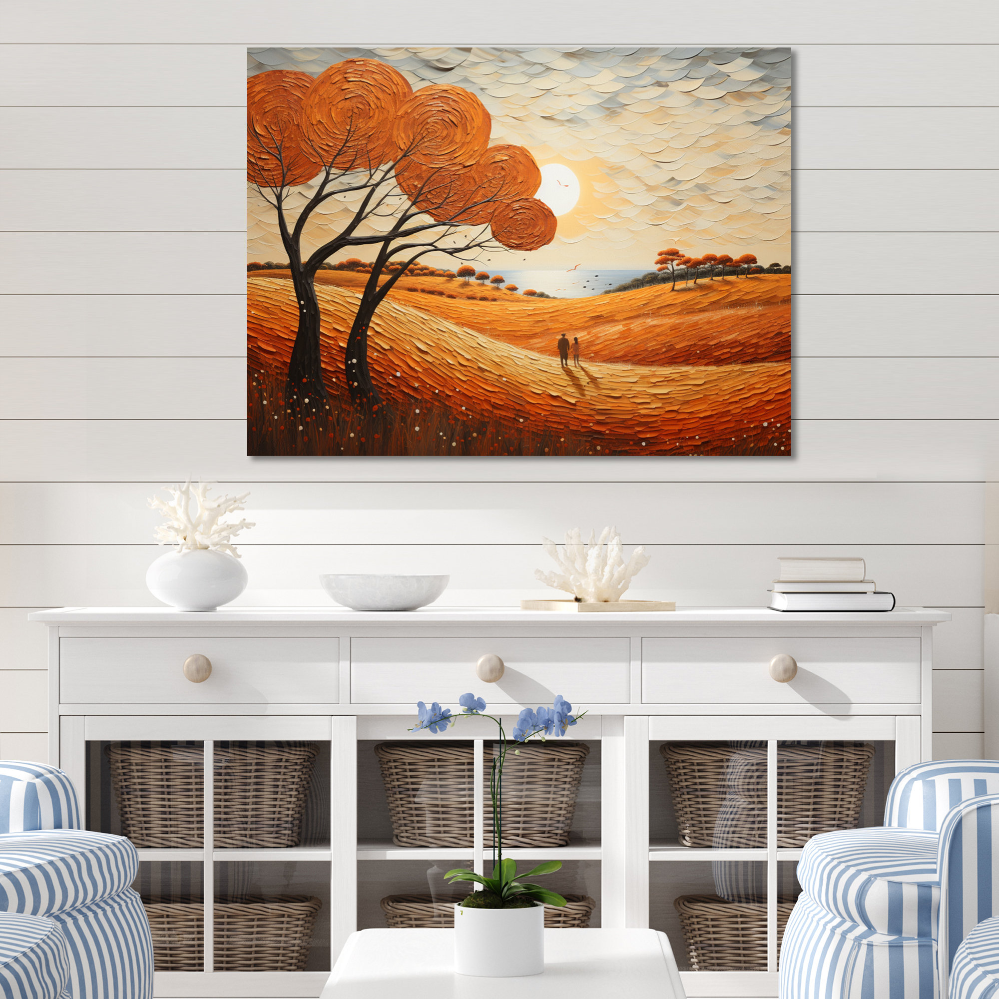 Red Barrel Studio® Beach Dune Dance Pointillism I - Modern Print on ...