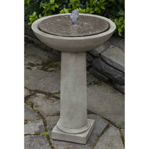 Campania International Cirrus Concrete Birdbath Fountain | Wayfair