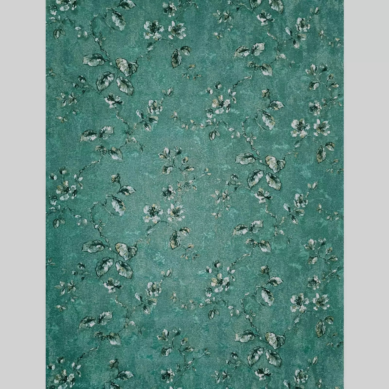 Rosdorf Park Teal Green Gold Distressed Fish Scale Plaster Textured ...