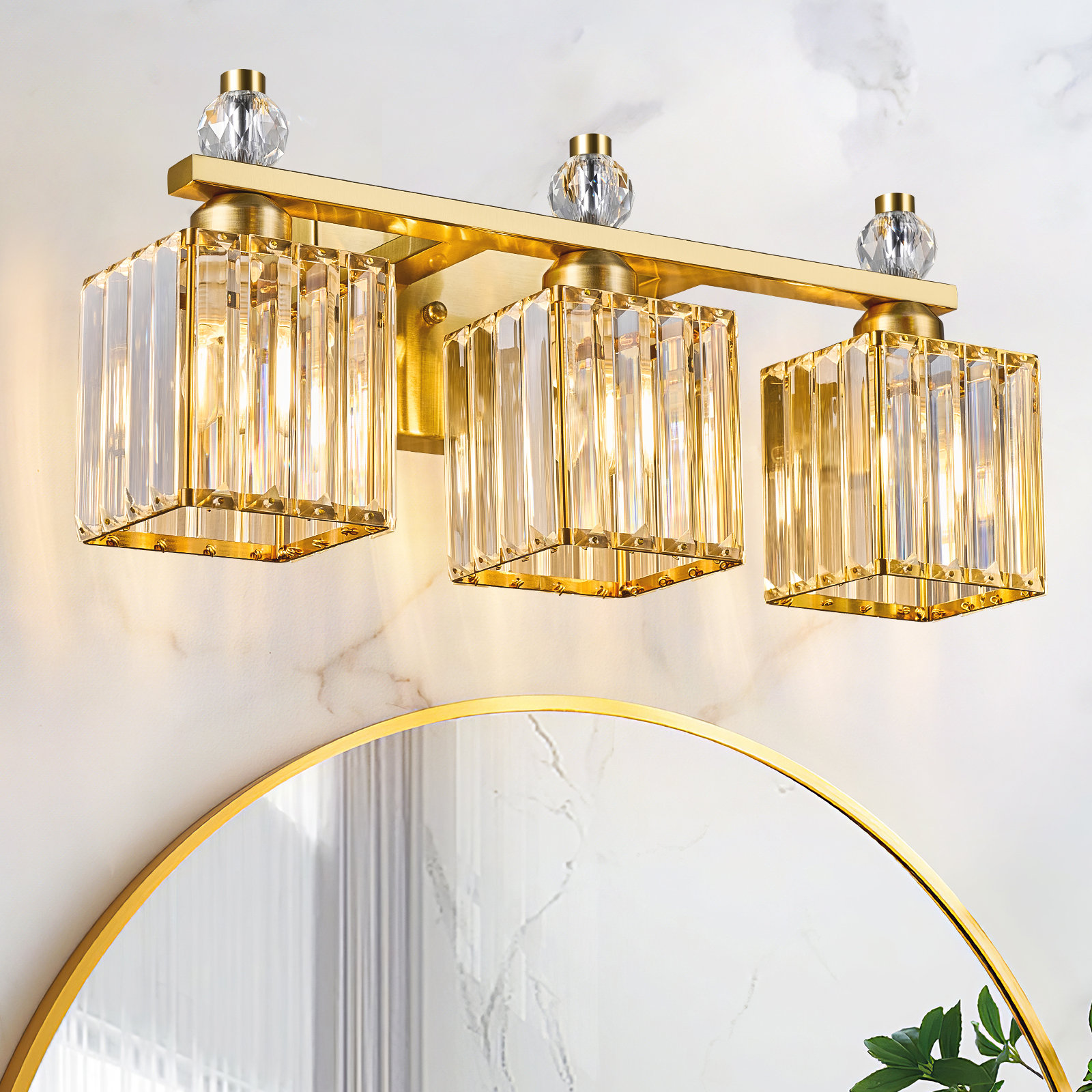 Mercer41 Bathroom Vanity Lamp Modern Crystal Vanity Lamp Bathroom Light ...