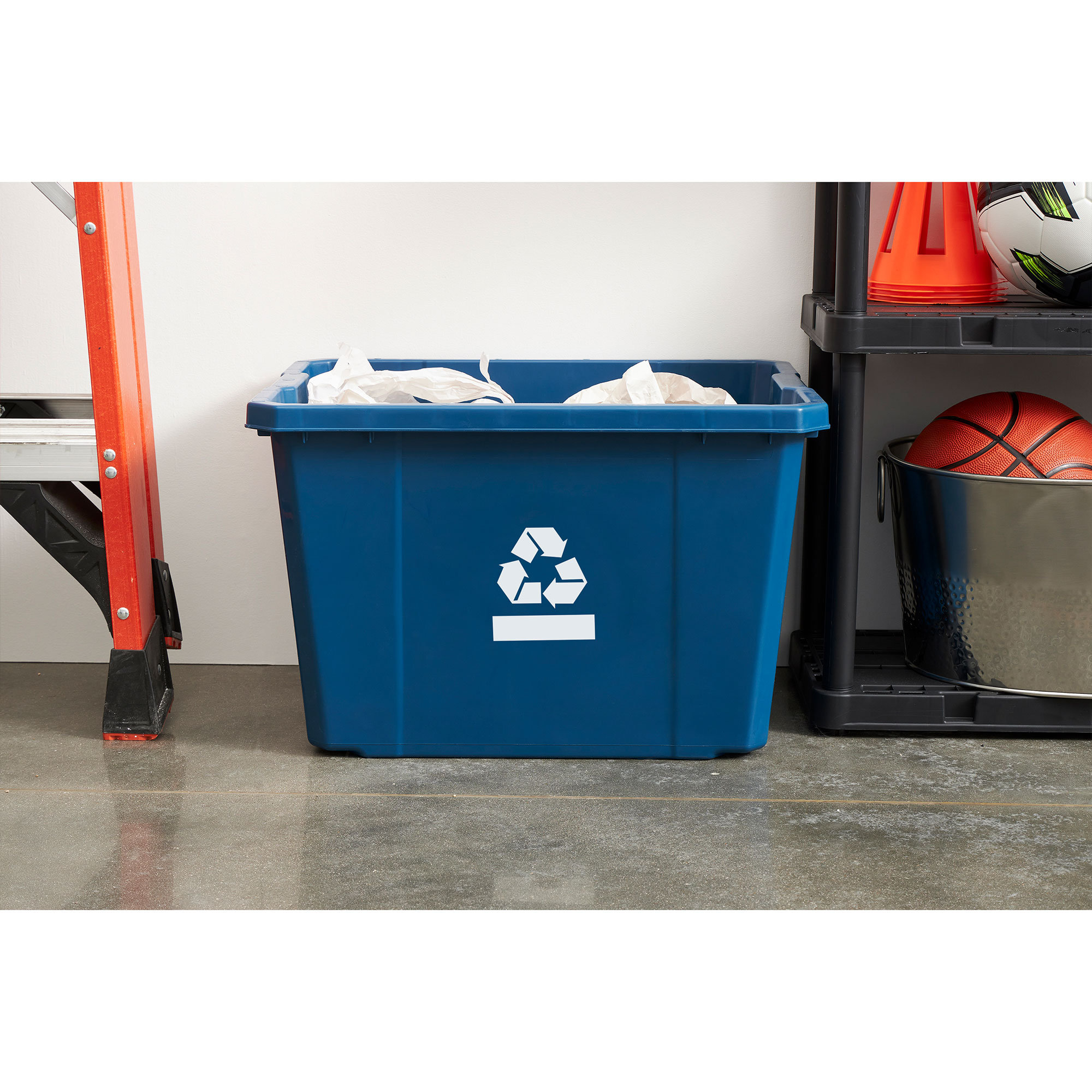 Gracious Living Medium Curbside Blue Box 17 Gallon Home Recycling Bin ...