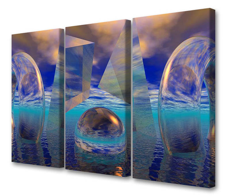 Menaul Fine Art 'Triptych' 3 Piece Graphic Art Set on Wrapped Canvas ...