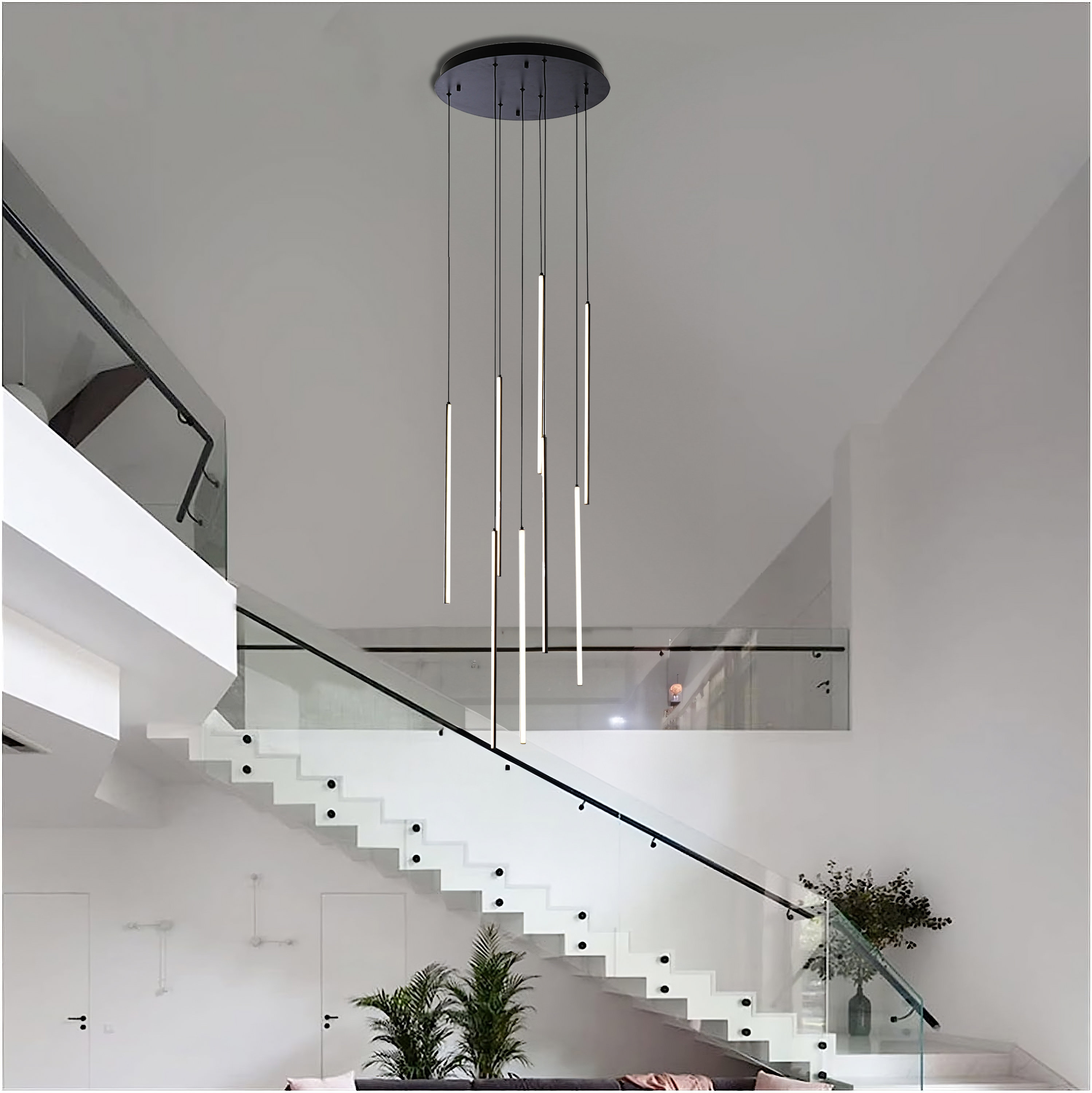 Ivy Bronx Chute 8 - Multi Light Led Integrated Chandelier Black | Wayfair