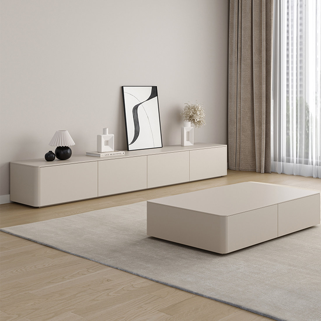 Orxva Galaxy Modern Simple Style Wood TV Stand and Coffee Table | Wayfair