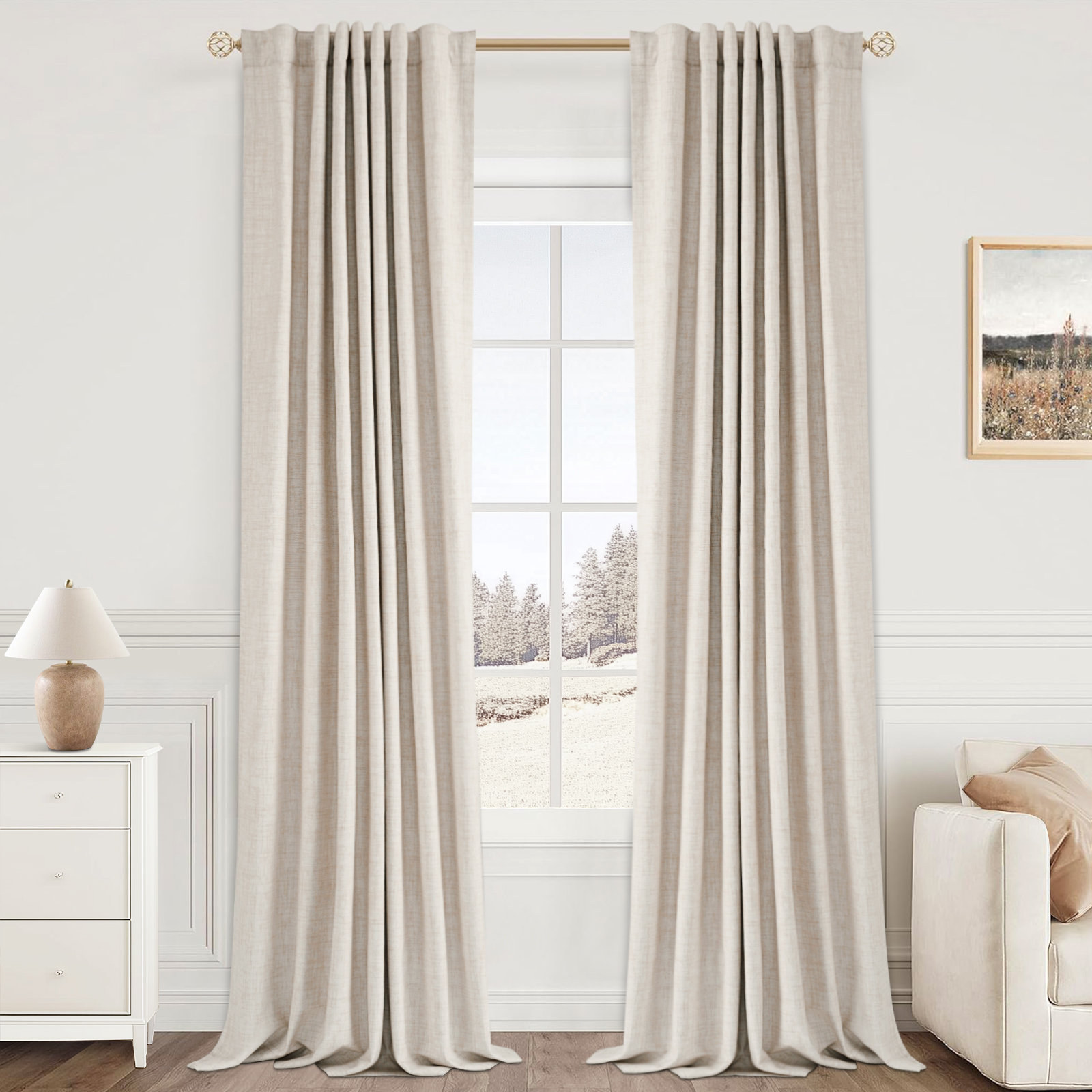 Gracie Oaks Graciella Thermal Insulated Faux Linen Textured 100% ...