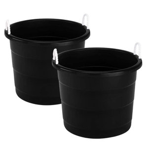 Homz Plastic 17 Gallon Utility Storage Bucket Tub W/Rope Handle | Wayfair