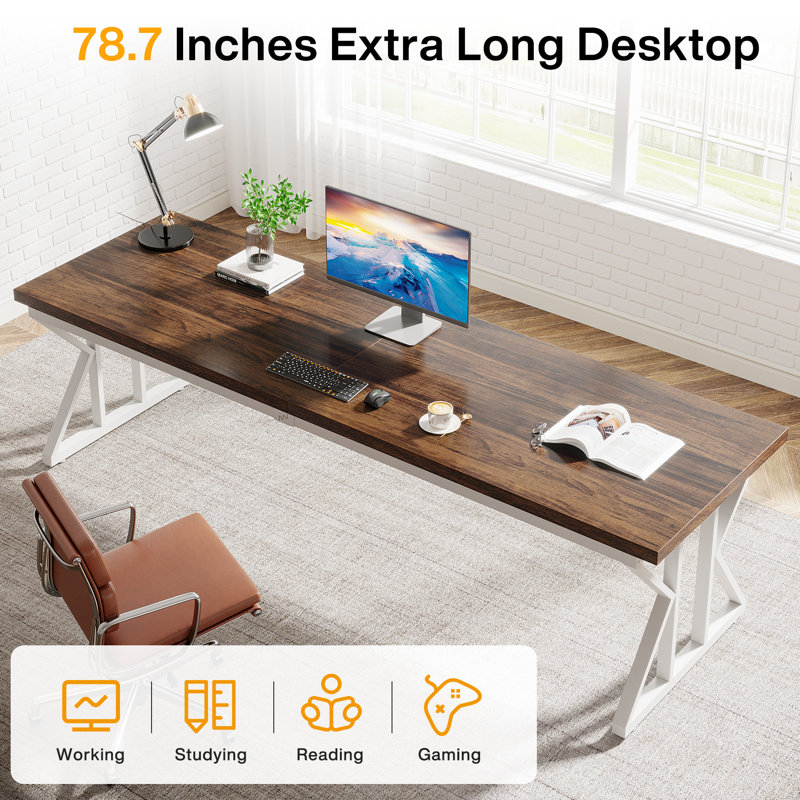 Millwood Pines Clennon 78.74'' Desk | Wayfair