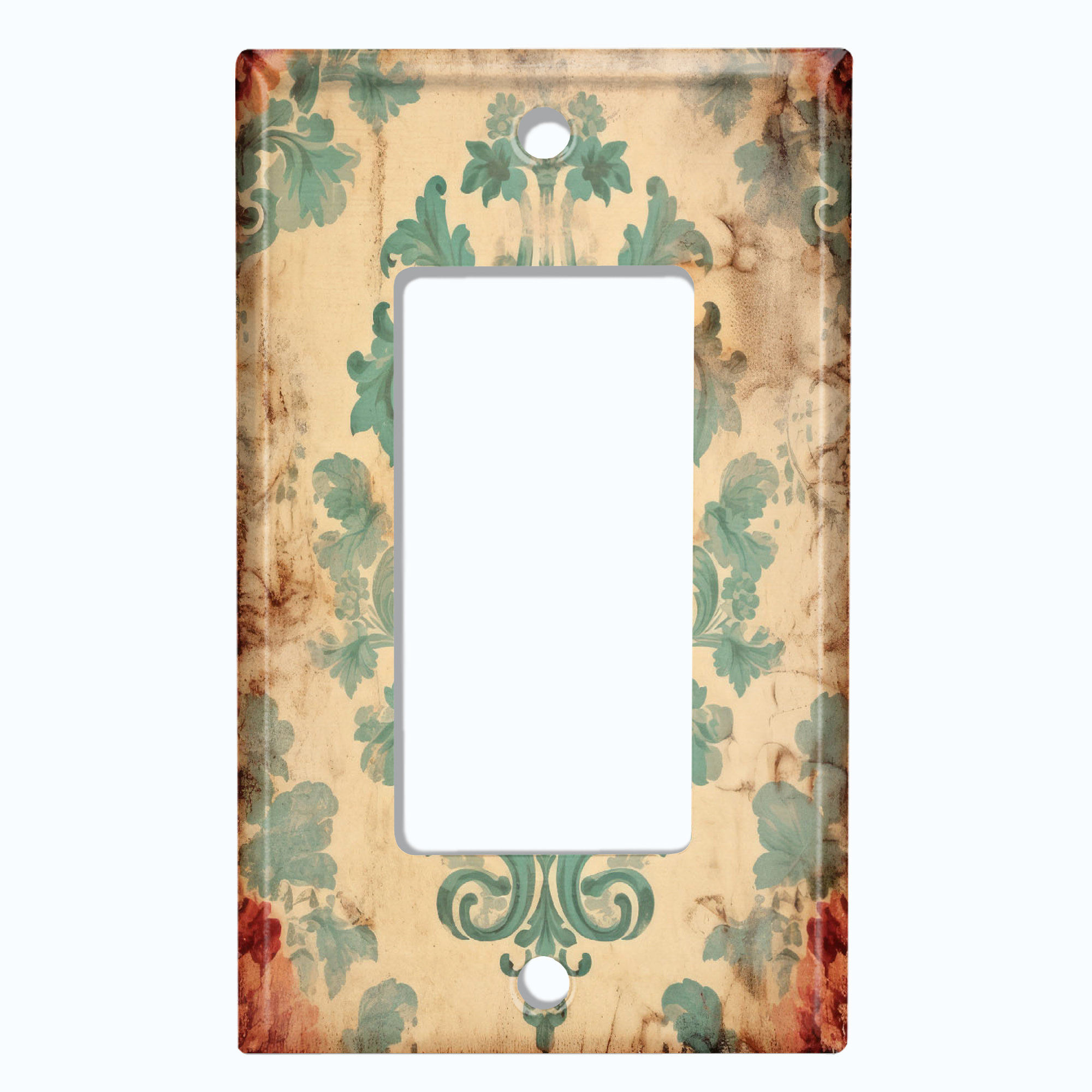 WorldAcc Metal Light Switch Plate Outlet Cover (Elegant Biege Damask ...