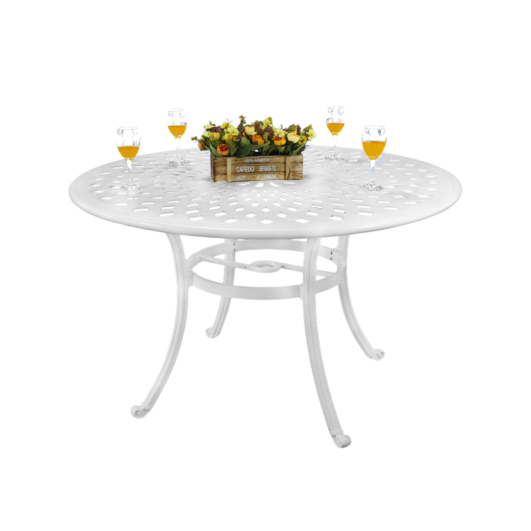 Astoria Grand 48" Round Patio Tables with 2.2" Umbrella Hole,Cast ...