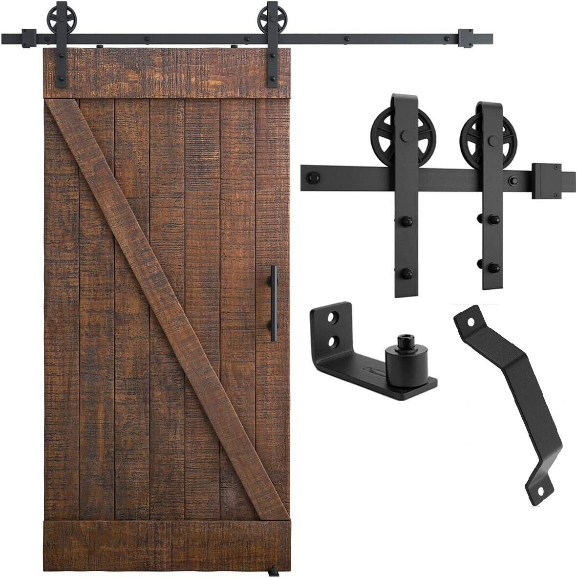 ELAND GJ 6.6ft Round-Type Barn Door Kit: 5-Tracks, Flexible Use, Easy ...