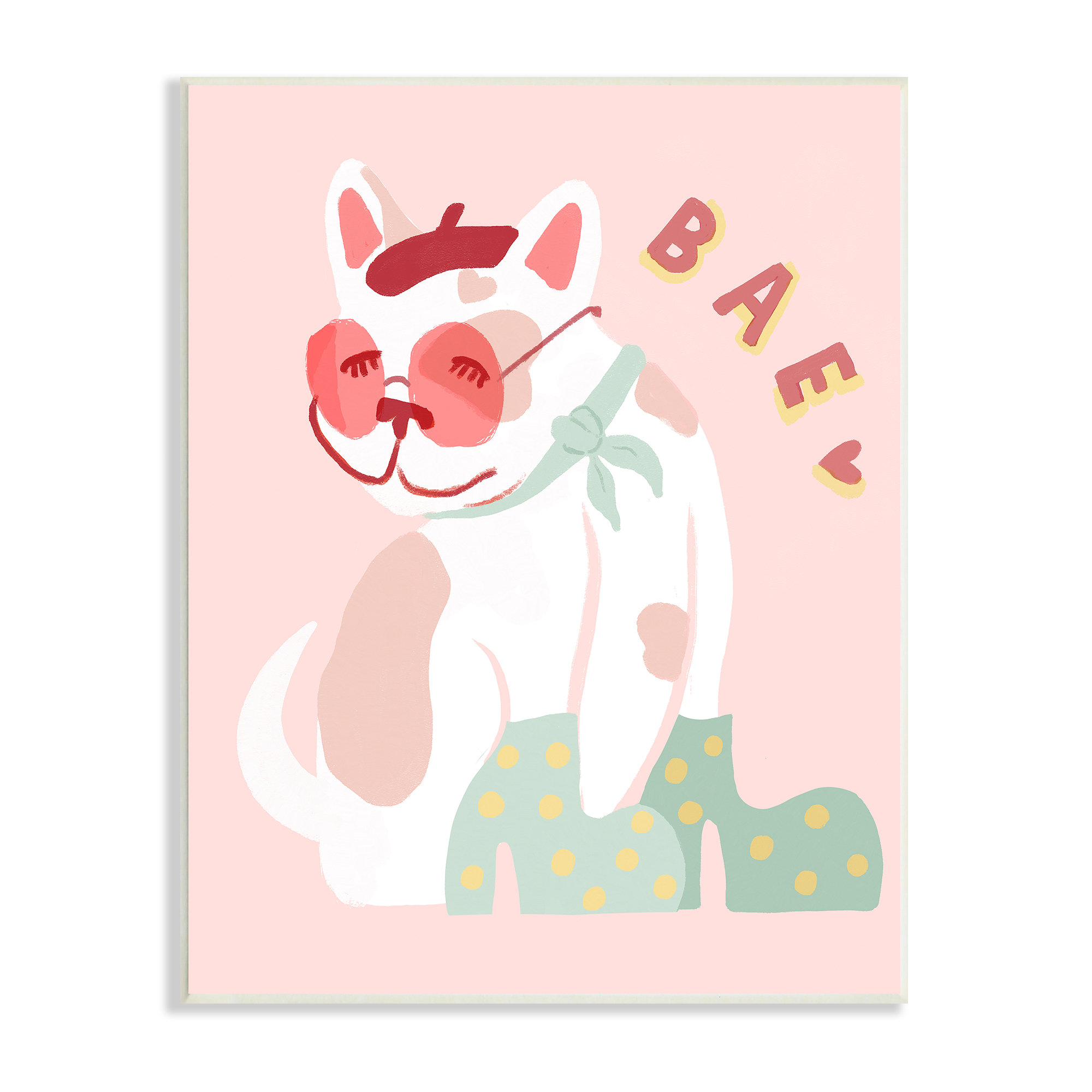 Stupell Industries 63_Bae Heart Sentiment Parisian French Bulldog Beret ...