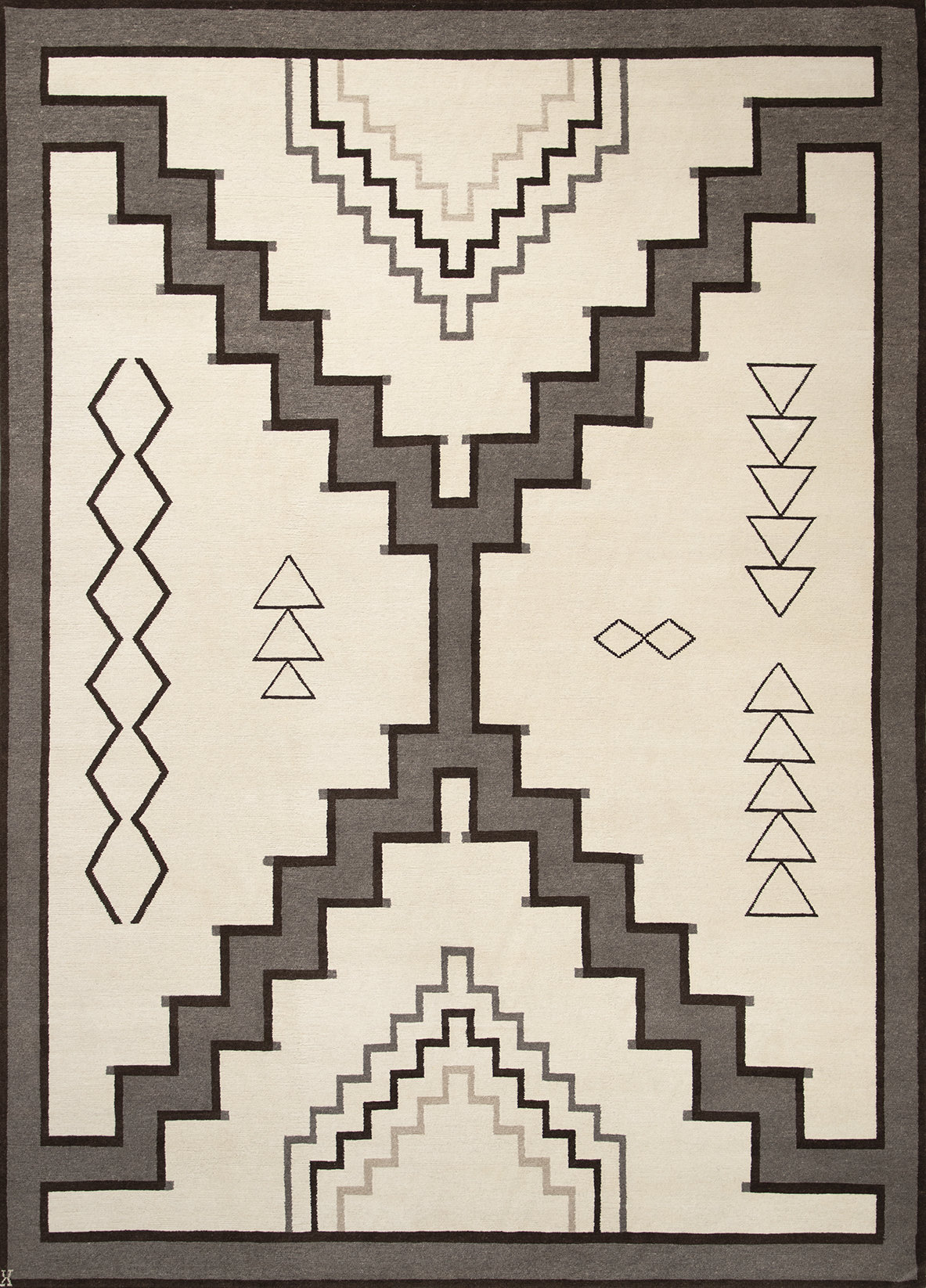 New Moon Rugs Mesa Southwestern Hand-Knotted Wool Area Rug in Brown ...