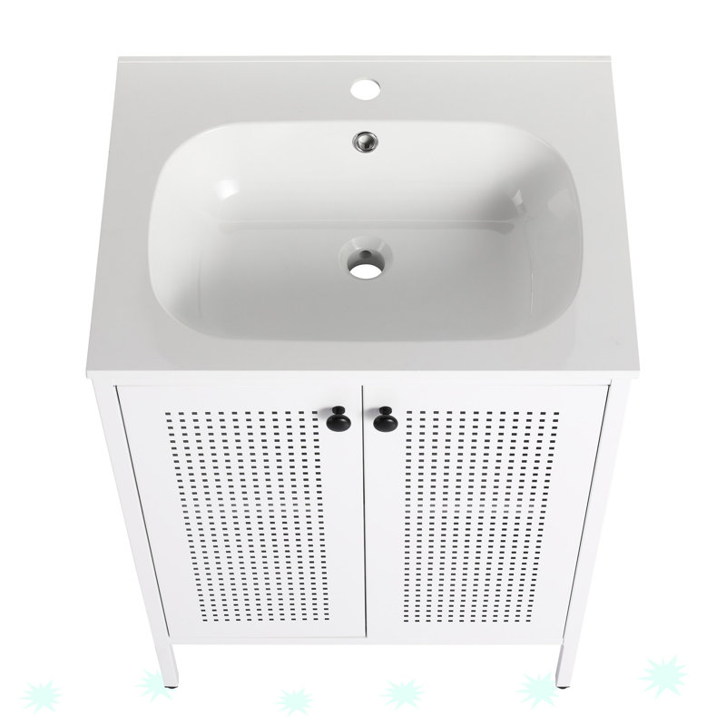 Ebern Designs Freestanding Bathroom Vanity With Gel Sink | Wayfair