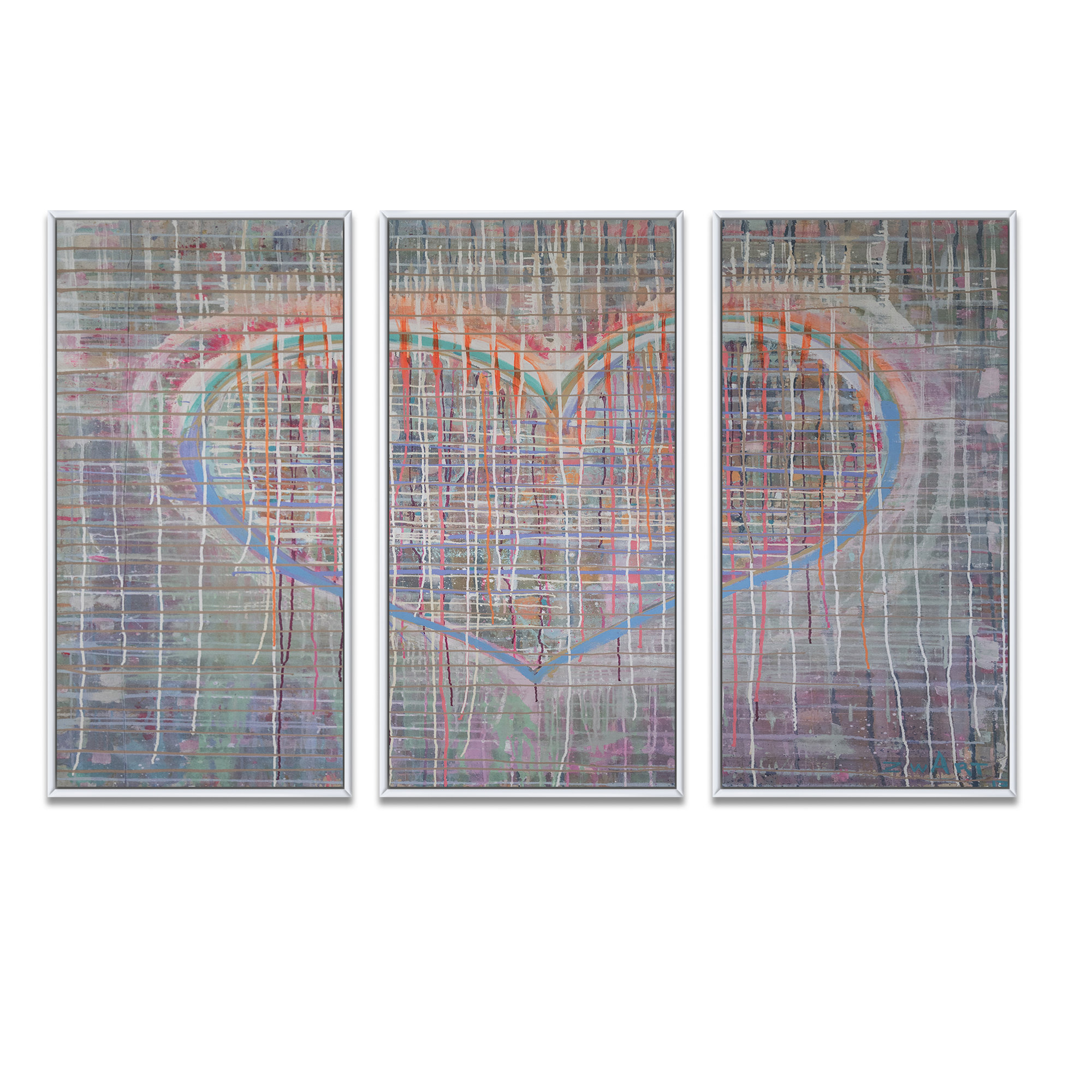 DesignArt " The Heart In The Matrix " 3 - Pieces Painting Print ...