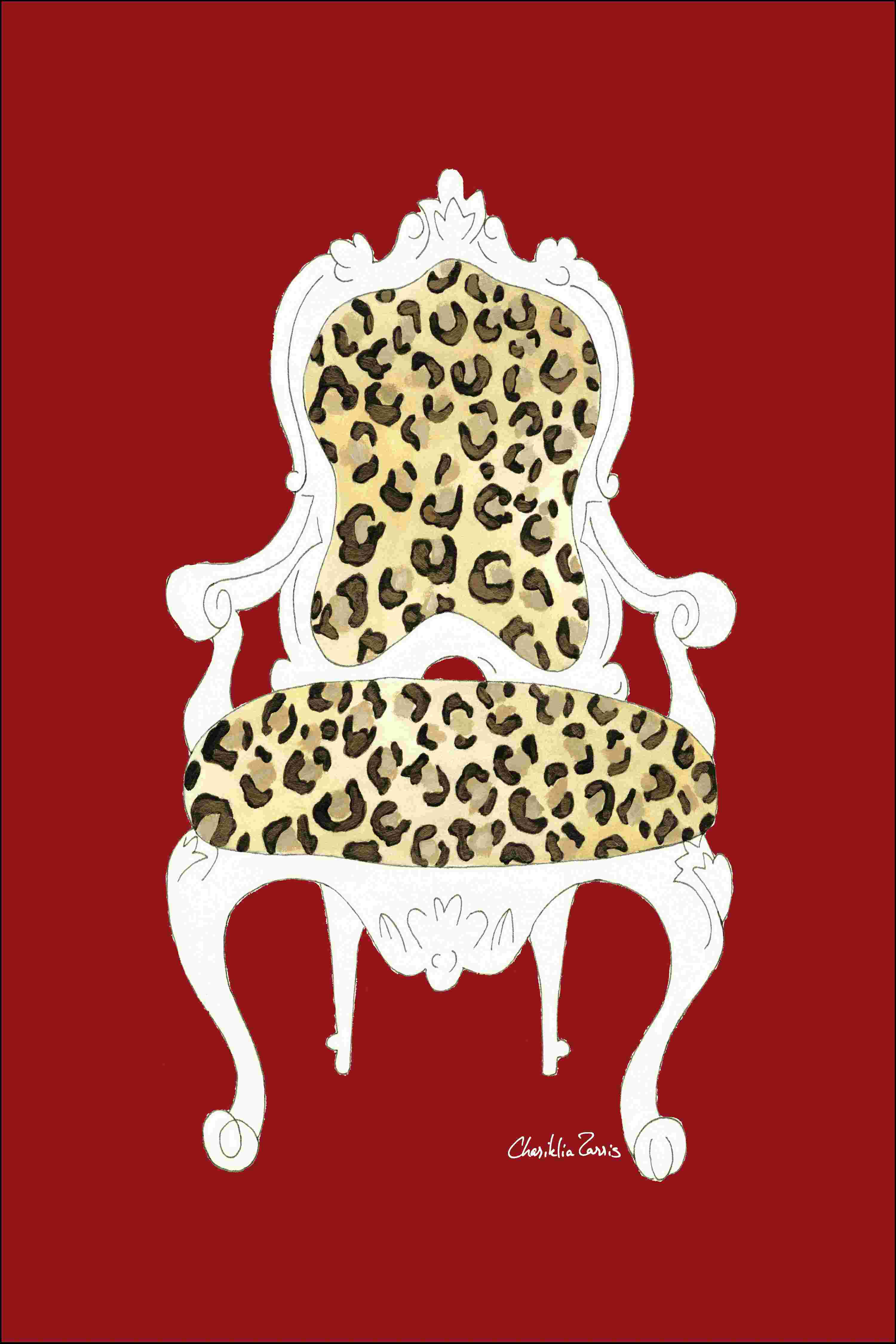 Rosdorf Park Leopard Chair On Red | Wayfair