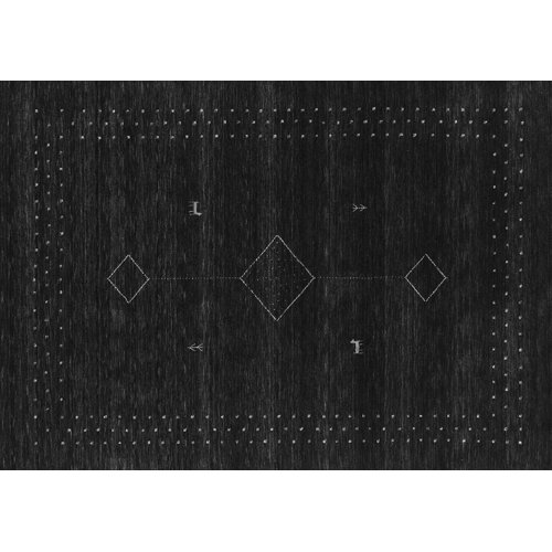 Foundry Select Muska Gray/Black Machine Washable Rug | Wayfair