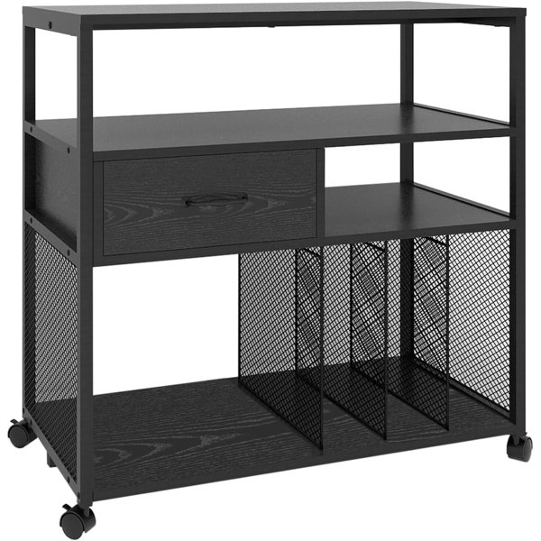 PUNCIA Rolling Modern Printer Stand Cabinet With Wheels, Open Storage ...
