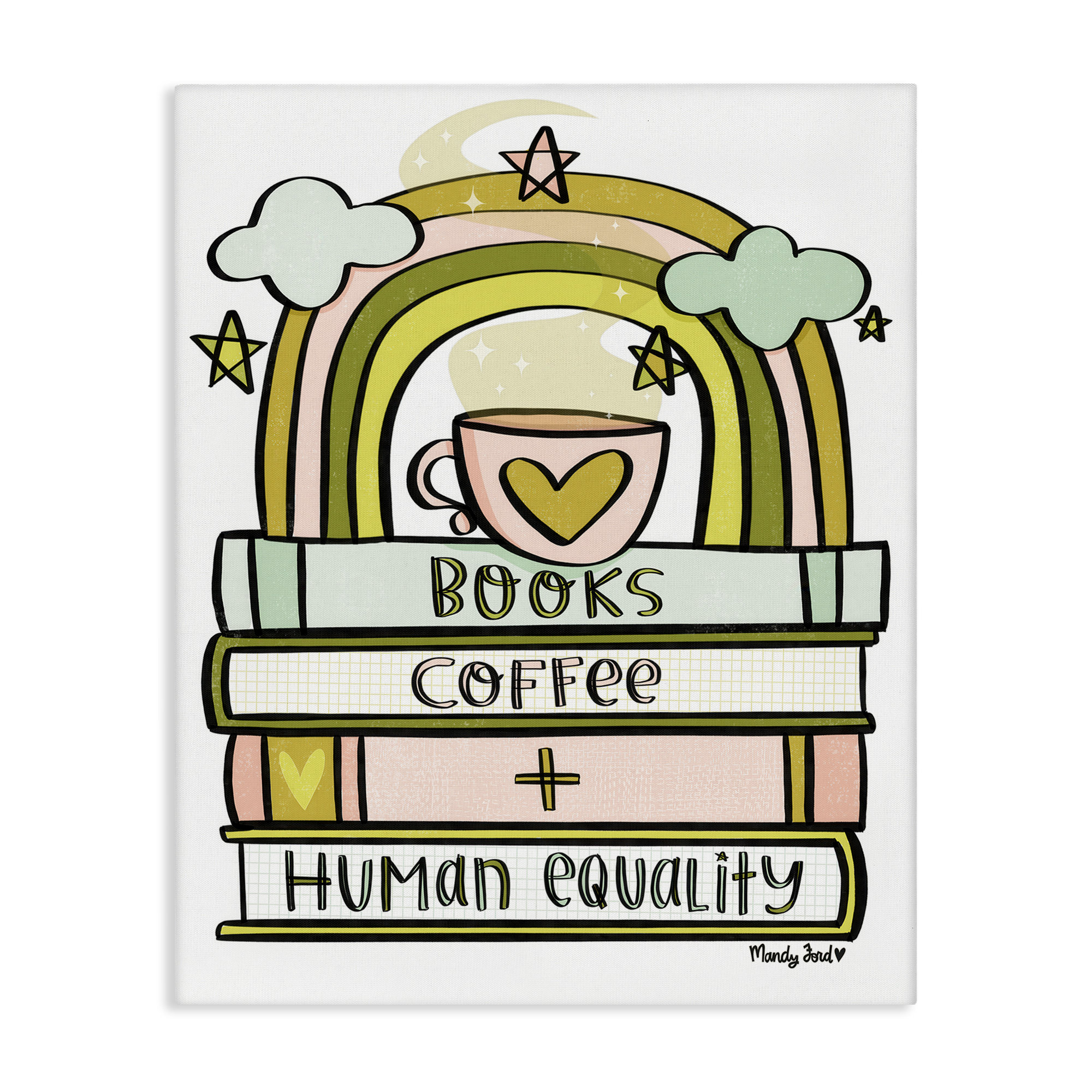 Zoomie Kids Books Coffee & Human Equality Canvas, design by Mandy Ford ...