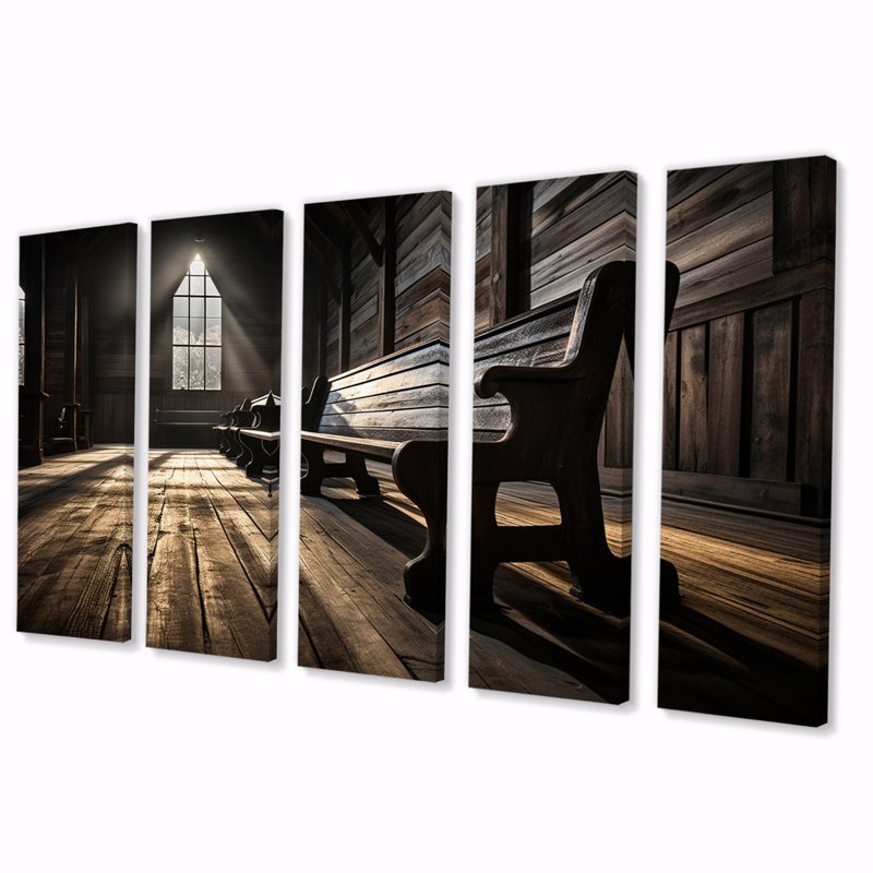 Ebern Designs Church Bench Contemplation 5 Pieces | Wayfair