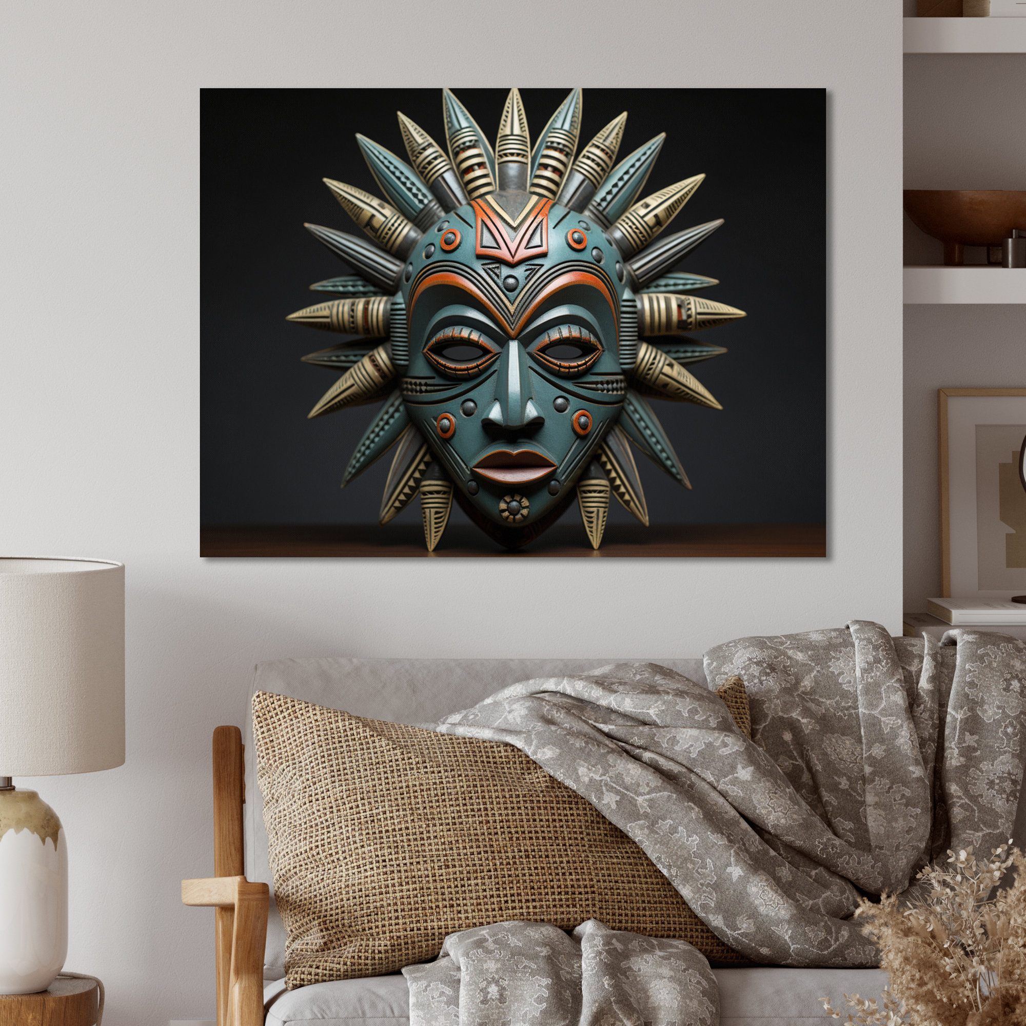 Bungalow Rose African Tribal Luba Mask - African Tribal Metal Wall ...