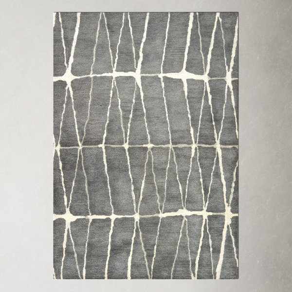 AllModern Pete Hand Tufted Wool Geometric Rug & Reviews | Wayfair