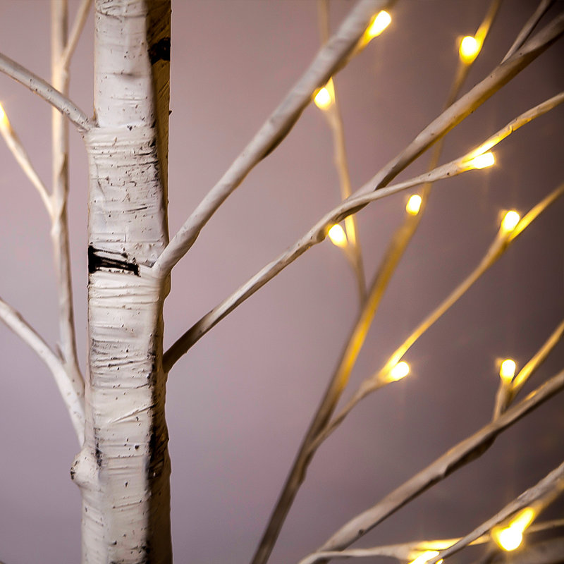 The Holiday Aisle® Patch Magic LED 7' White Birch Artificial Christmas ...