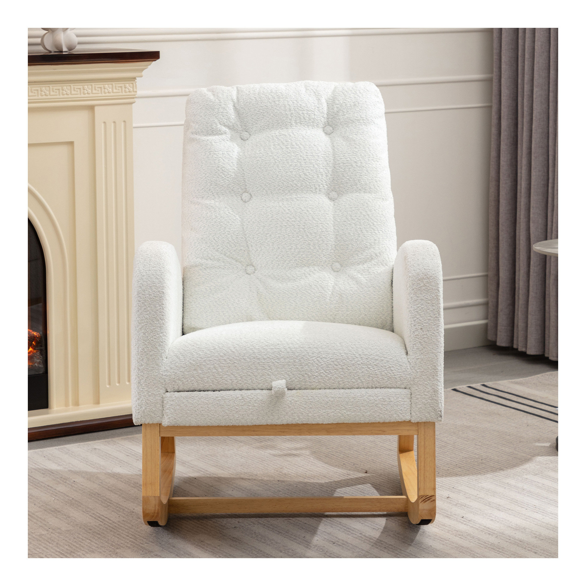 Latitude Run® Yellow Accent Rocking Chair With Footrest High Back ...