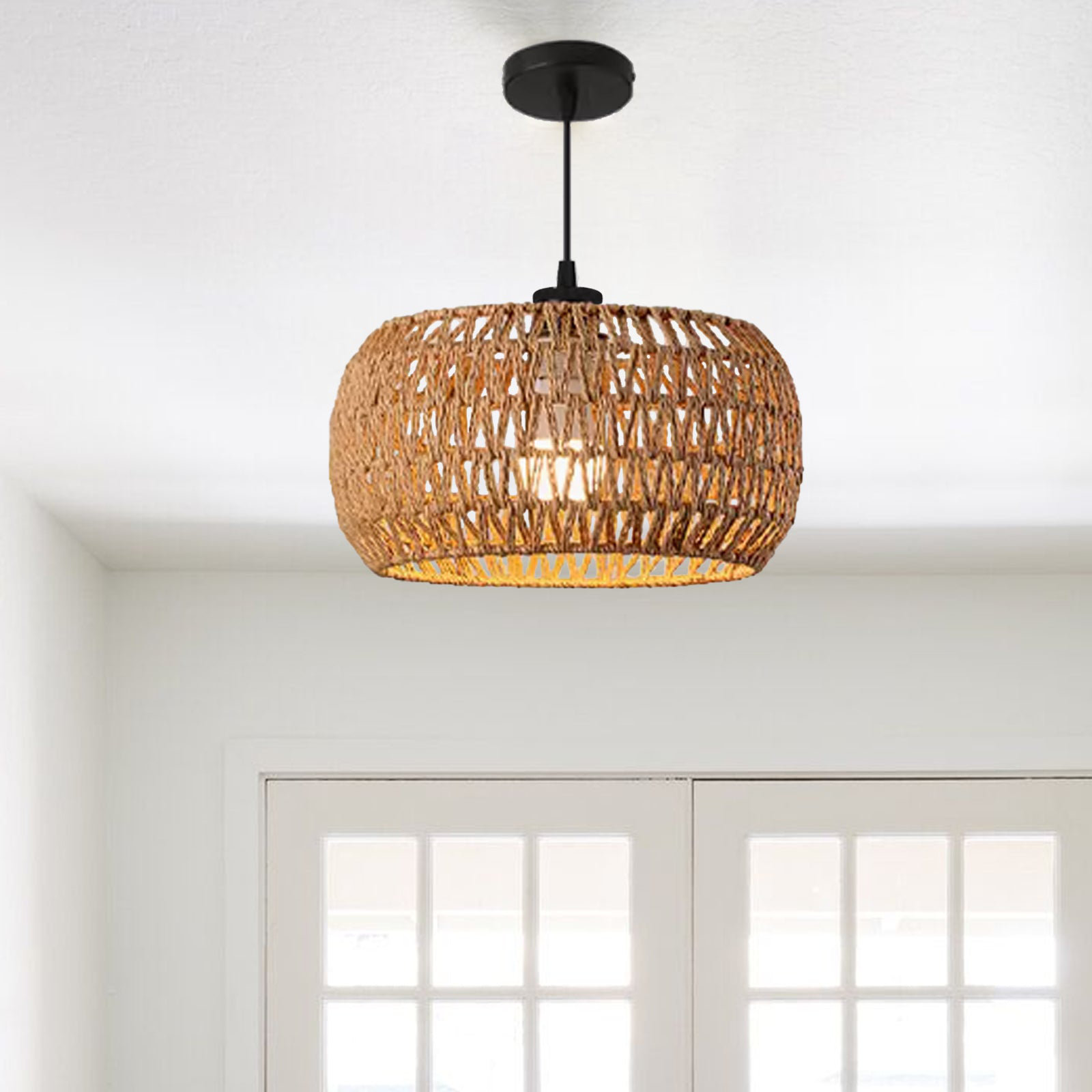 Bay Isle Home™ 1-Light 12.6-Inch Handmade Woven Rattan Decorative ...