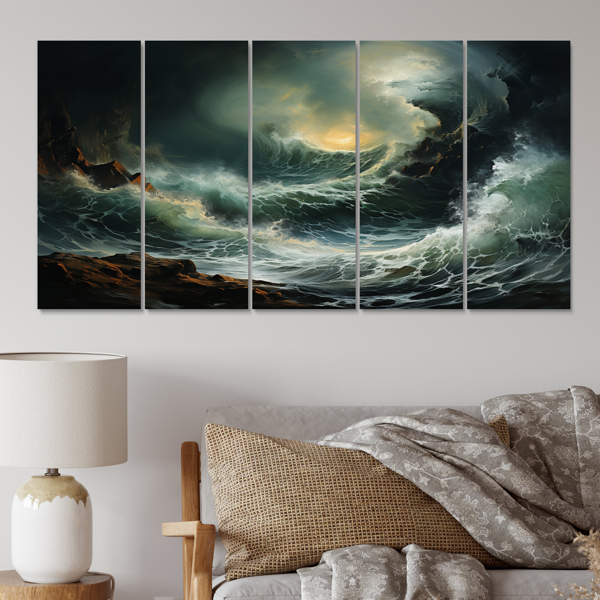 Dovecove Stormy Seas Beauty II - Nautical & Beach Wall Art Living Room ...