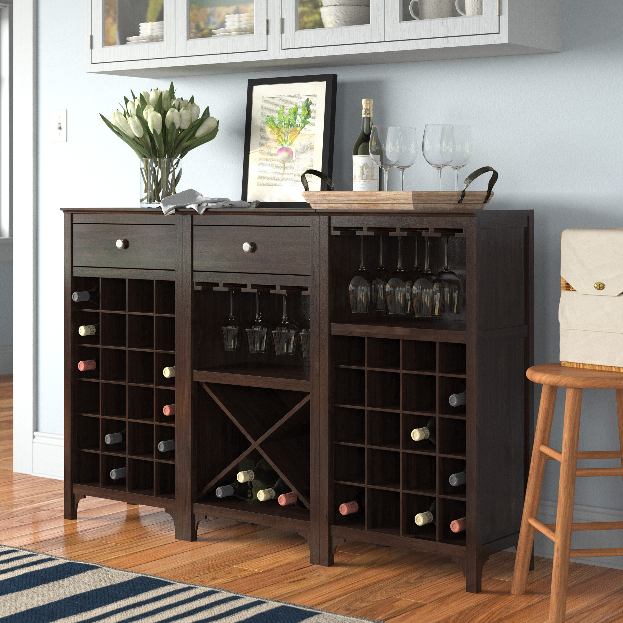 Red Barrel Studio® 44 Bottle Bar with Wine Storage & Reviews | Wayfair