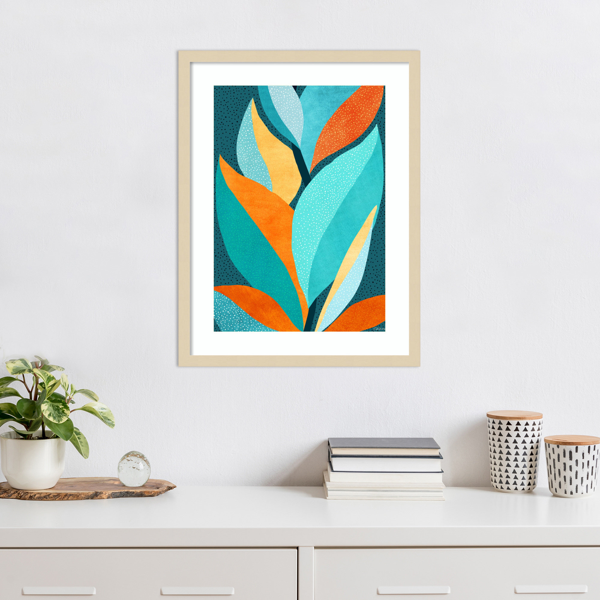 Lark Manor™ Abstract Tropical Foliage by Kristian Gallagher Wood Framed ...