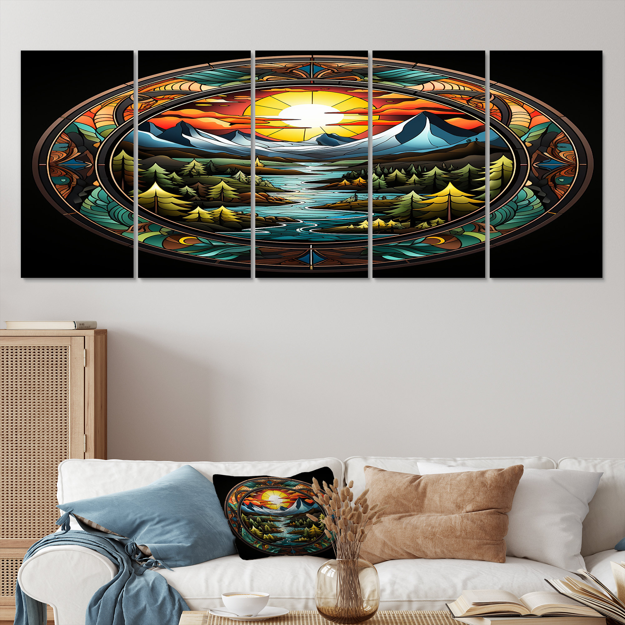 Ivy Bronx Native Forest Mountain River Landscape Seal - Boho Mandala ...