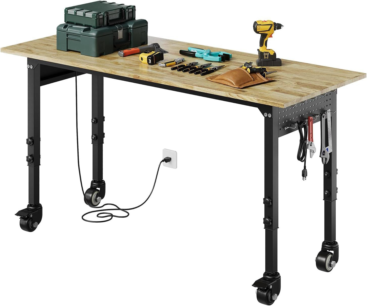 WFX Utility™ Adjustable Workbench Tool Bench With Power Outlet, Work ...