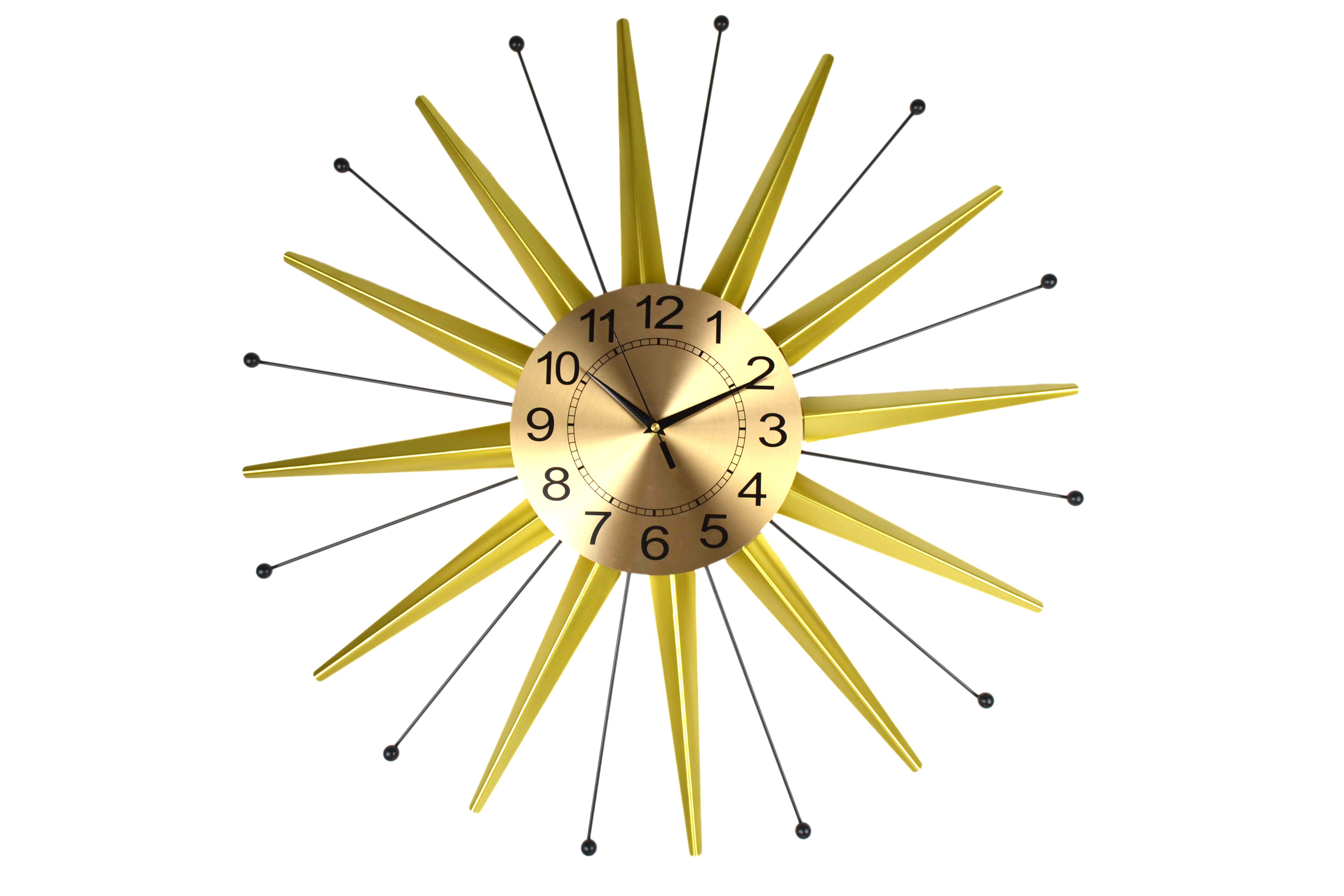 Three Star Im/Ex Inc. Sunburst Oversized Round Wall Clock Openwork ...
