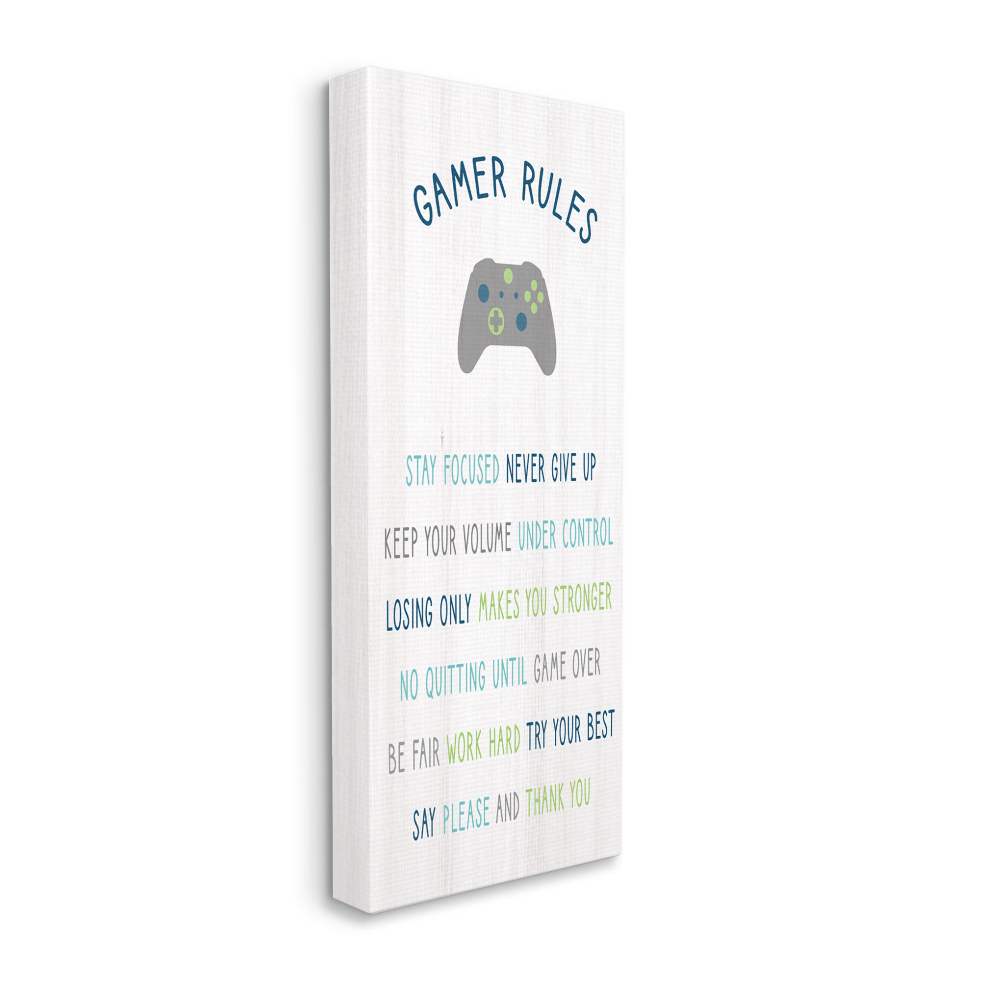 Stupell Industries Gamer Rules Listed Kids Video Game Motivational ...