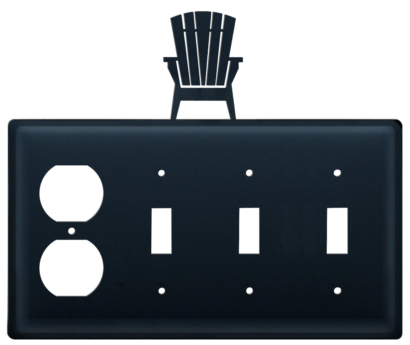 Village Wrought Iron Adirondack 4-Gang Duplex Outlet / Toggle Light ...