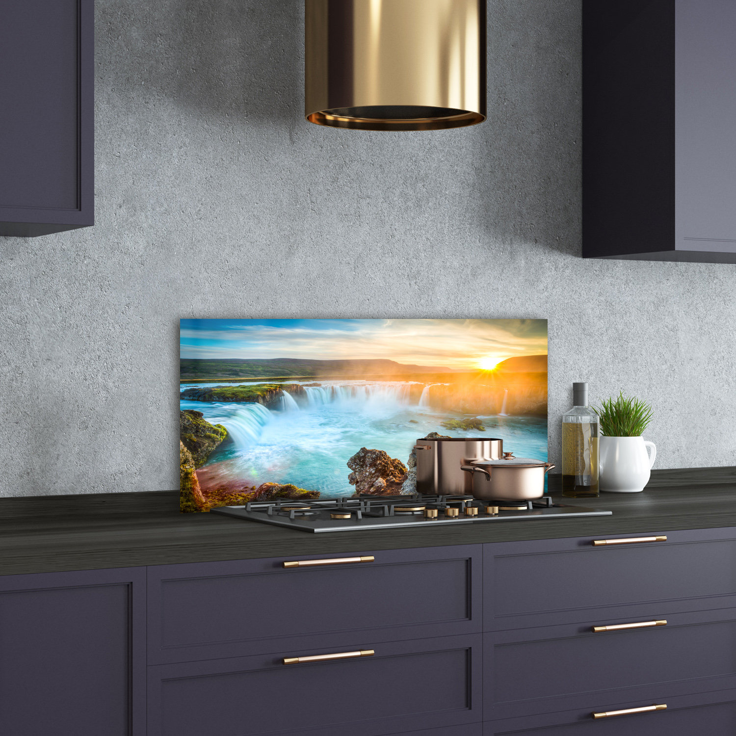 Union Rustic Waterfall 50cm x 100cm Glass Panel | Wayfair.ie