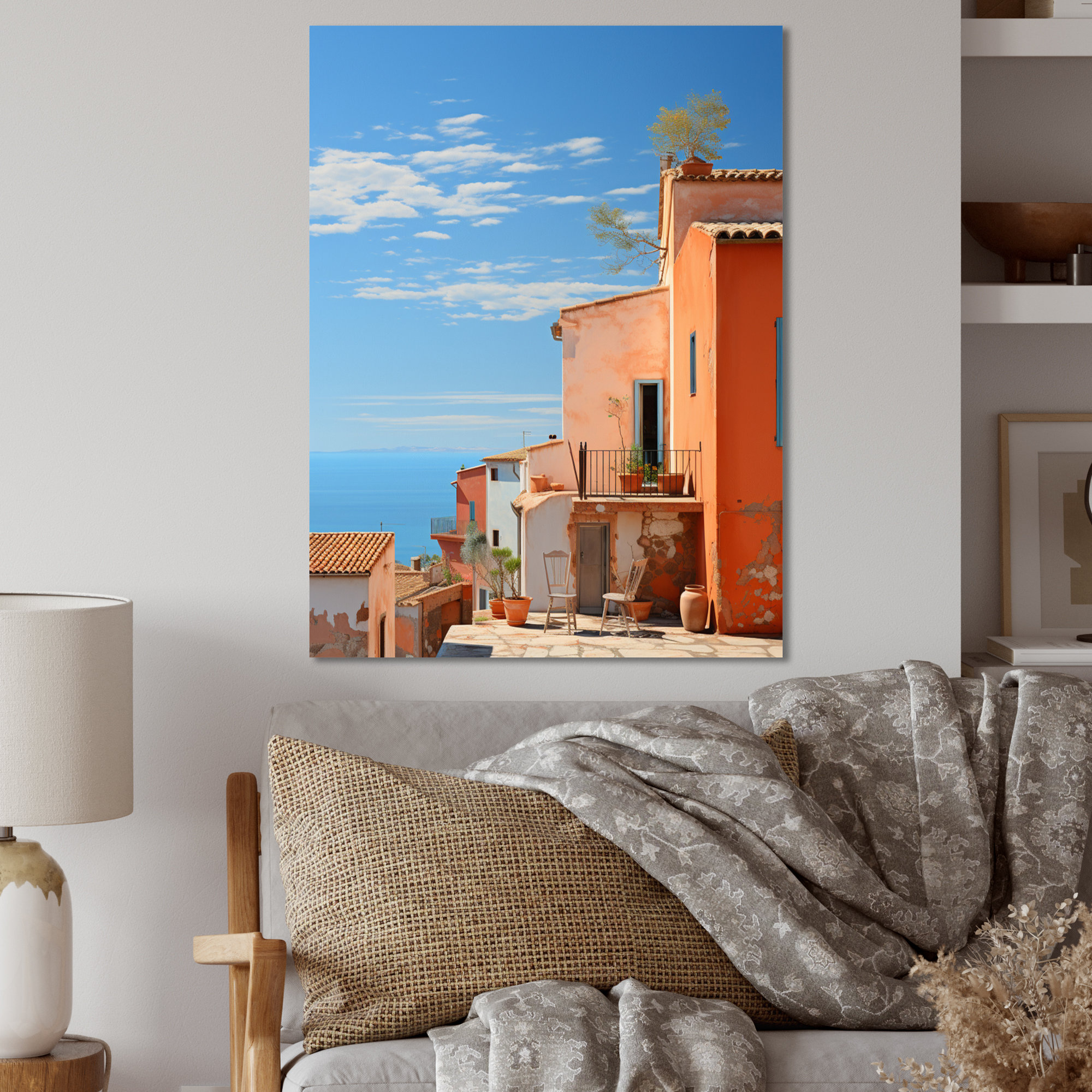 Latitude Run® Italy Terracotta Tones Fontanas V - Cityscapes Metal Wall ...