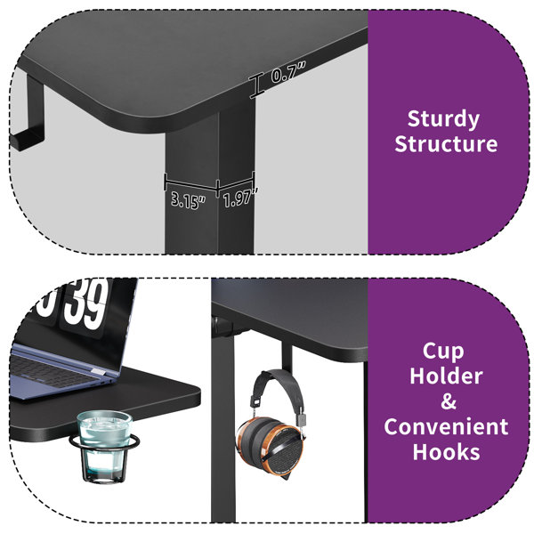 Inbox Zero 63'' L Shaped Electric Height Adjustable Standing Desk with ...