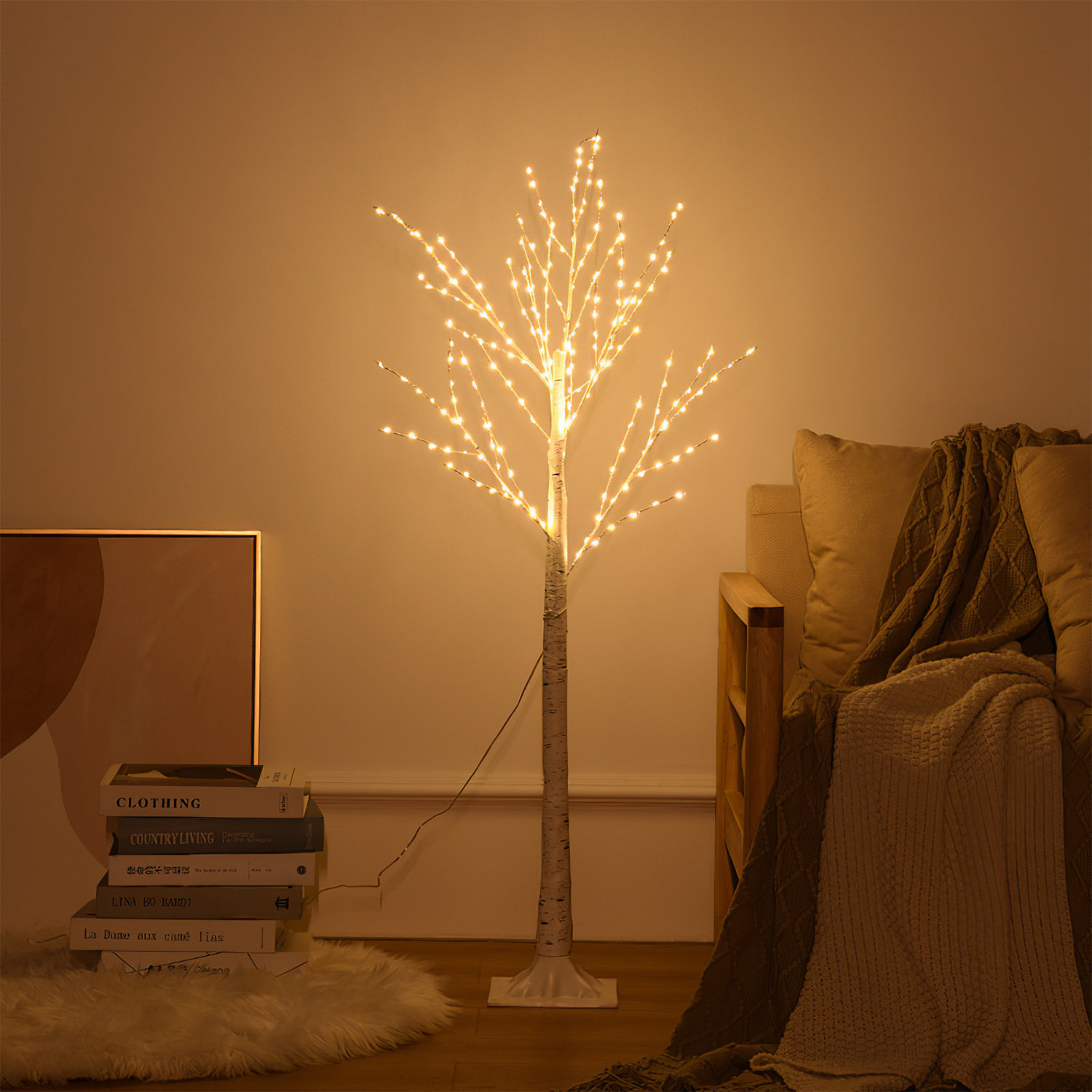 The Holiday Aisle® Easy Set-Up Lighted Birch Tree Valentine's Day ...