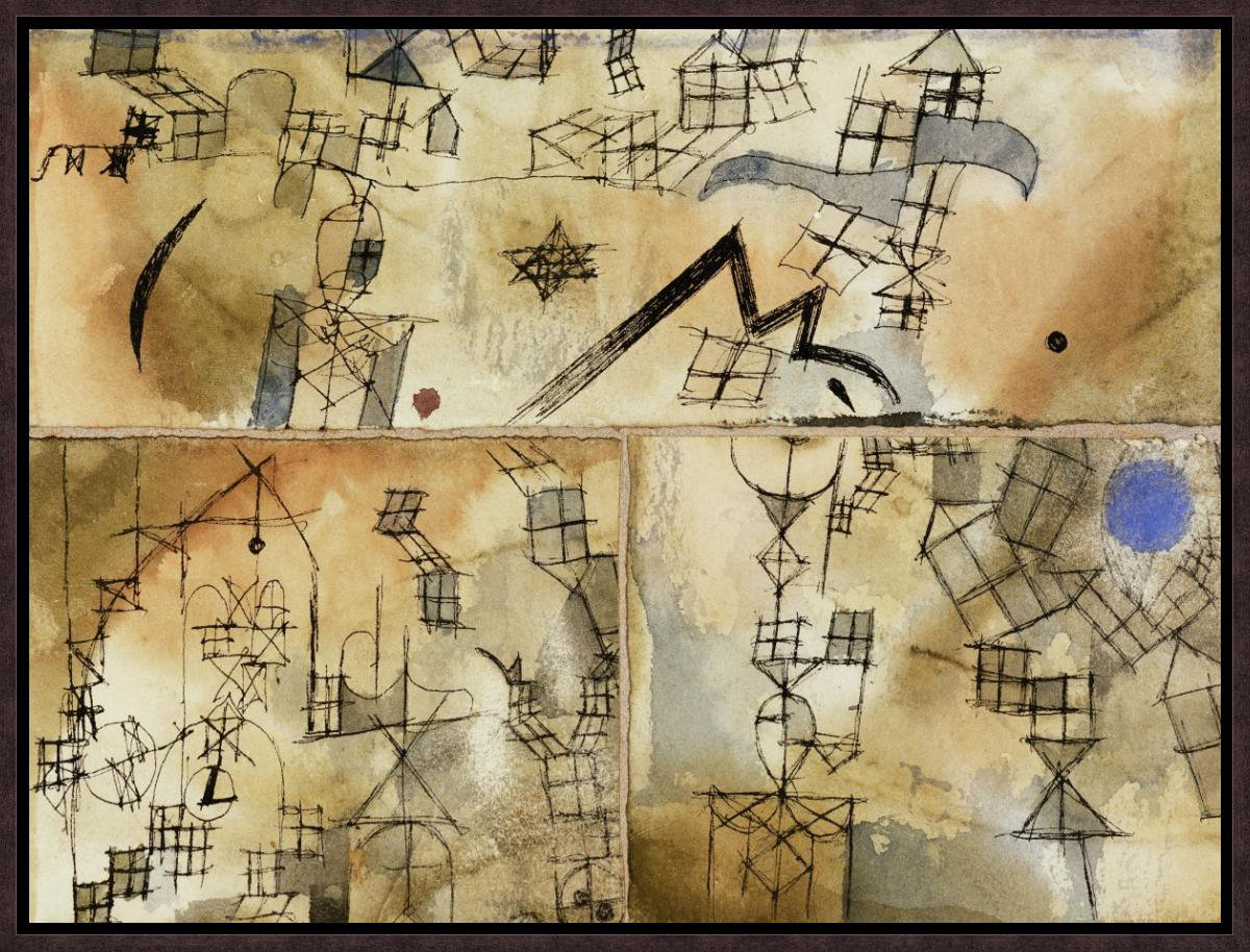 Vault W Artwork Three-Part Composition by Paul Klee - Picture Frame ...